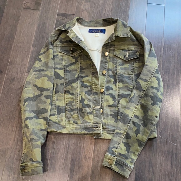 Blue Rain | Jackets & Coats | Distressed Denim Camo Jacket | Poshmark